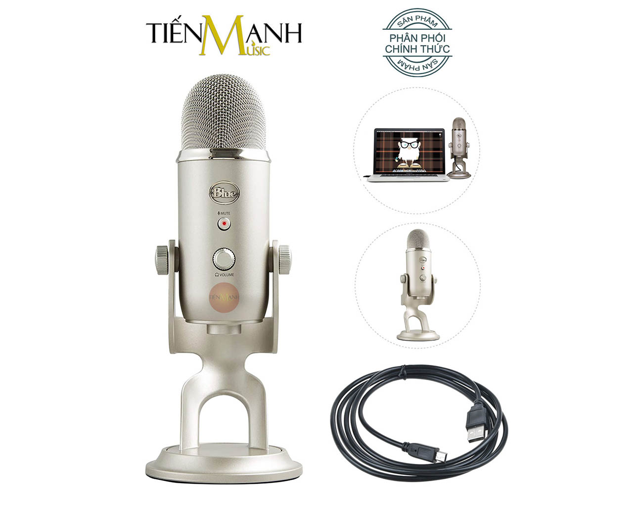 Micro Blue Yeti USB Condenser (3 Condensers) - tienmanhaudio