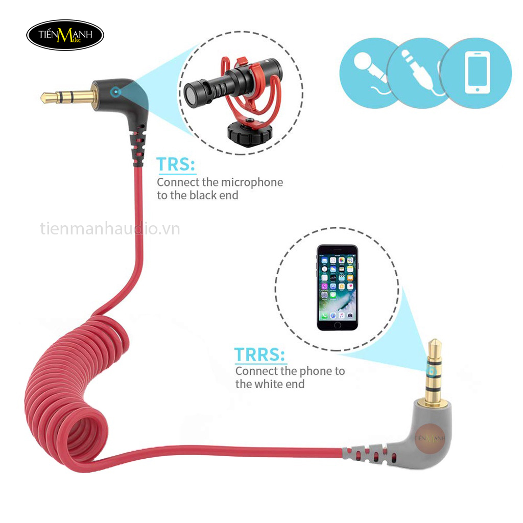 Rode SC7 - Dây Cáp Chuyển Đổi Tín Hiệu Từ Micro vào Điện Thoại 3.5mm TRS to TRRS Jack